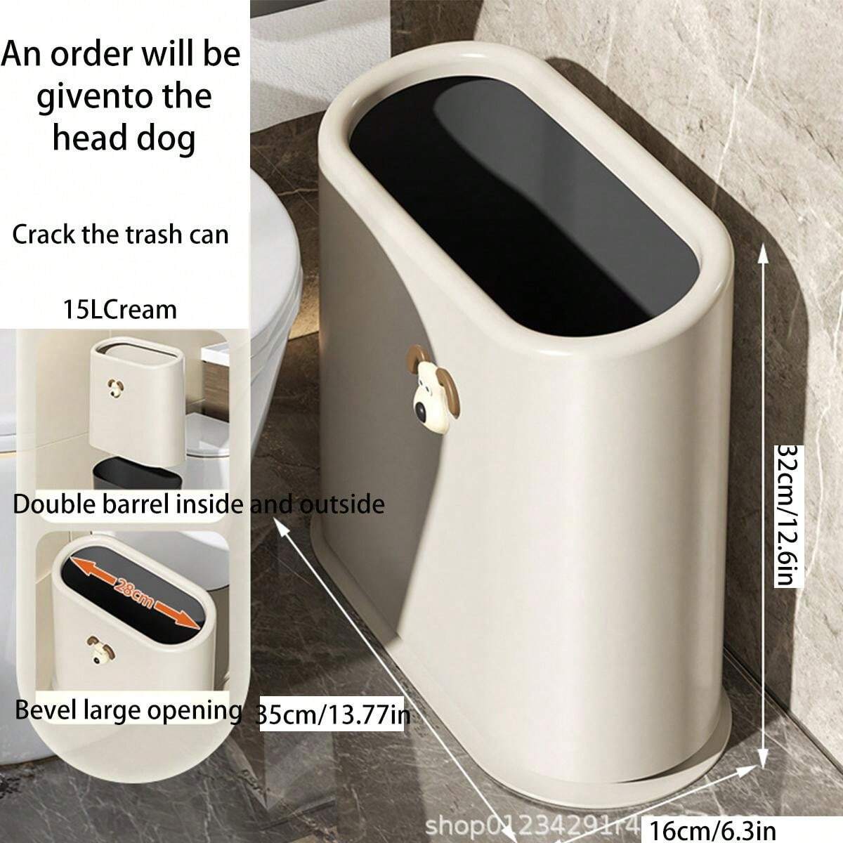 Narrow Gap Trash Can Set With Dual Buckets, Base, And No Cover, Special ...