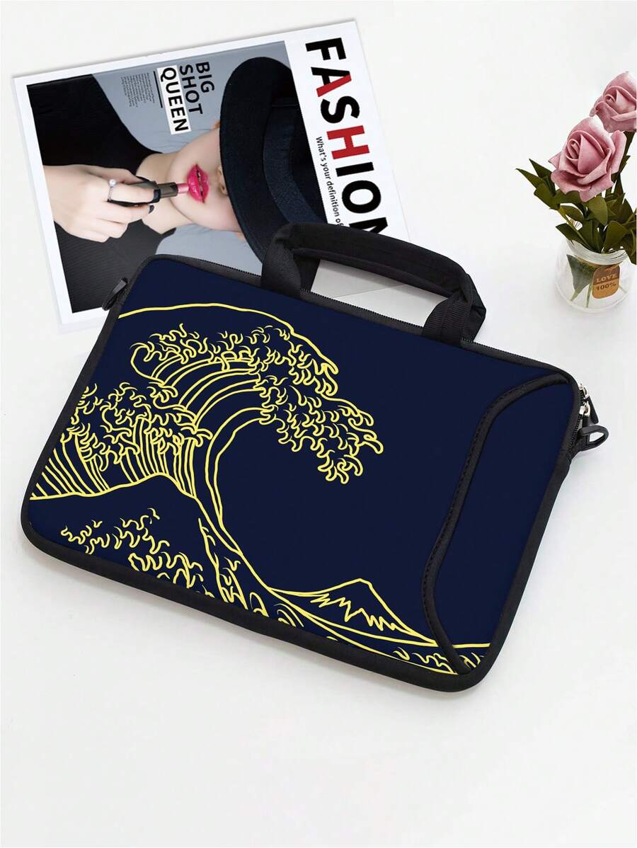 1 Bolsa de manga para portátil con estampado de moda, con asa y correa ...