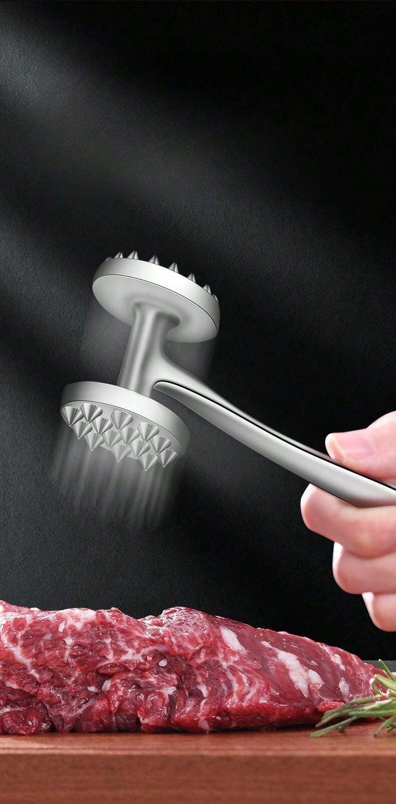1pc Solid Meat Tenderizer Hammer Double Sided Zinc Alloy Beefsteak