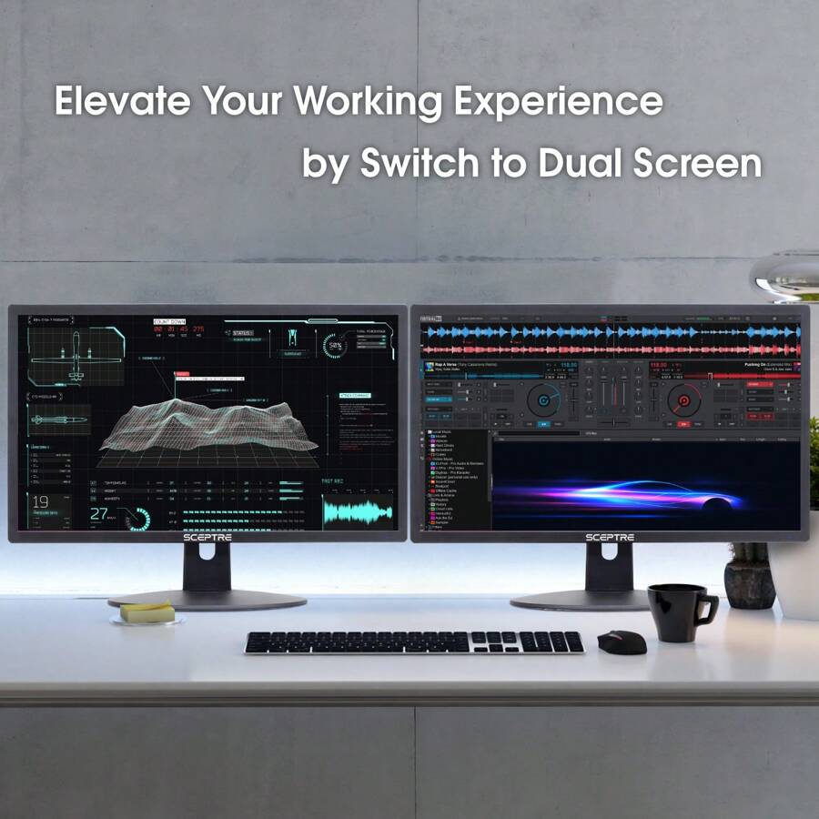 SCEPTRE 24" 75Hz 1920x1080 Computer Monitor Gaming Office With Built-In ...