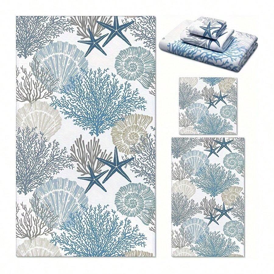 Summer 75*150 Non-Stick Sand Camping Beach Towel, Starfish Shell Design ...