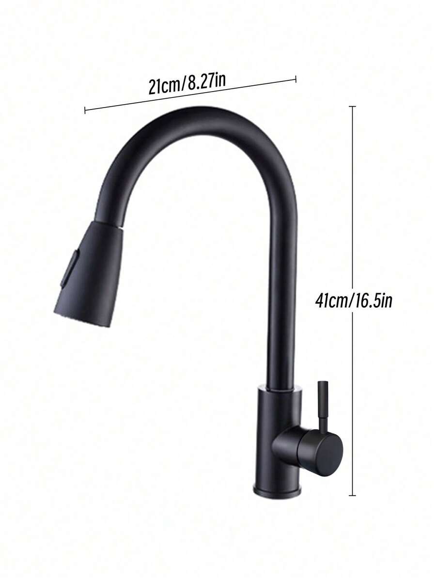 1Pc Pull-Out Kitchen Faucet, Modern Kitchen Sink Faucet Dual Mode ...