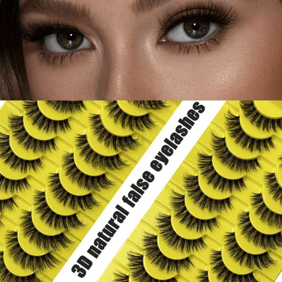 10 Pairs Transparent Stalk Russian False Eyelashes, Exaggerated Daily ...