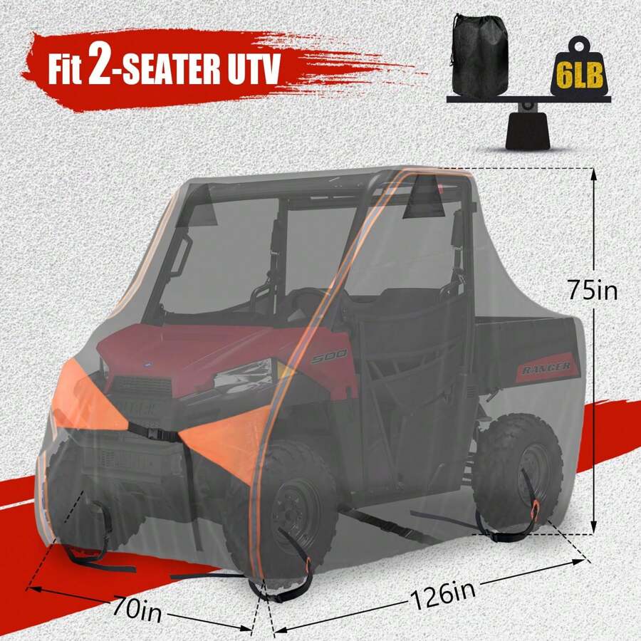 2-3 Seater 600D Heavy Duty Waterproof Side By Side Cover, Outdoor Two ...