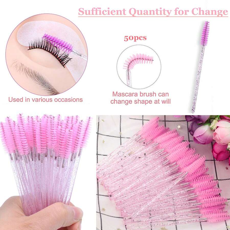 Eyelashes Extension Cleanser Kits, 50 Lash Shampoo Mascara Brush 1 Soap ...