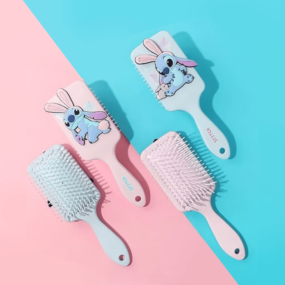 Miniso Lilo And Stitch Square Massage Air Bag Comb Achieve High Crown ...