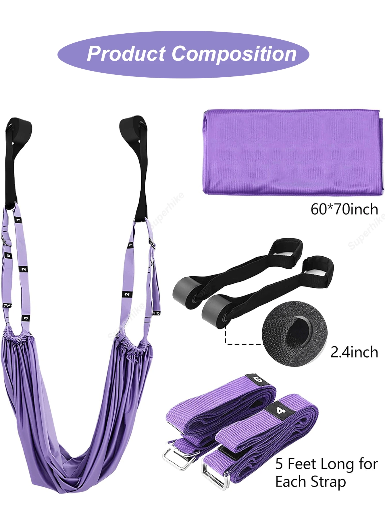 1pc Yoga Stretching Strap, Waist Back Legs Fitness Belt, Back Bend ...