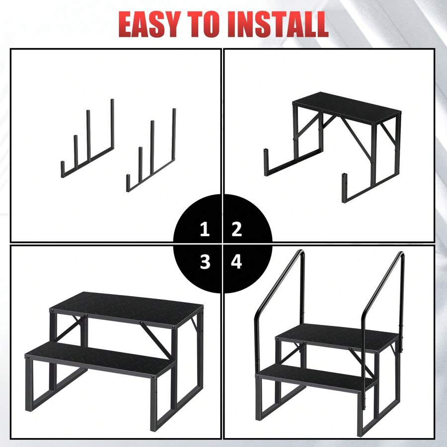 RV Stairs 2 Step Ladder, RV Steps Anti-Slip Upgrade 3.0, Hot Tub Steps ...