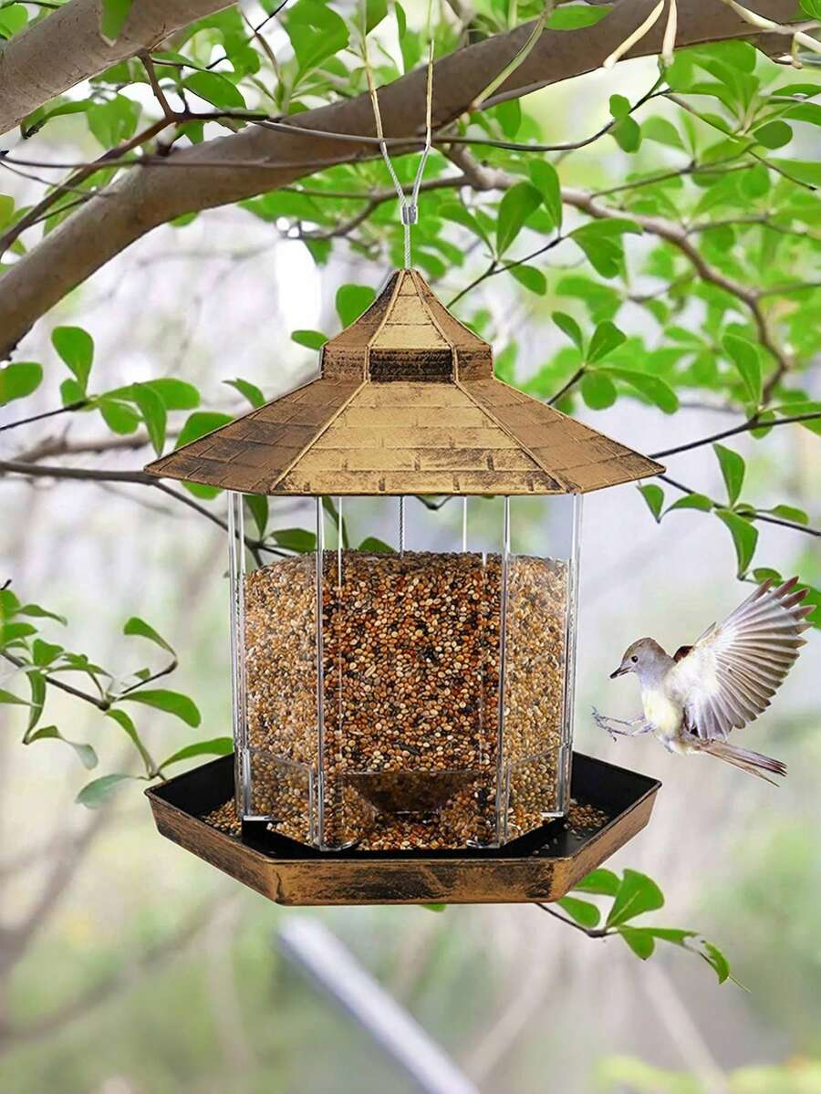 1pc Plastic Hanging Bird Feeder, Bird Feeder With Latch, Wild Bird Seed ...