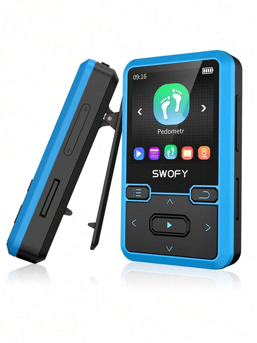 SWOFY-M10 Clip-On Portable MP3 Music Player 32GB Up To 128GB (Blue ...