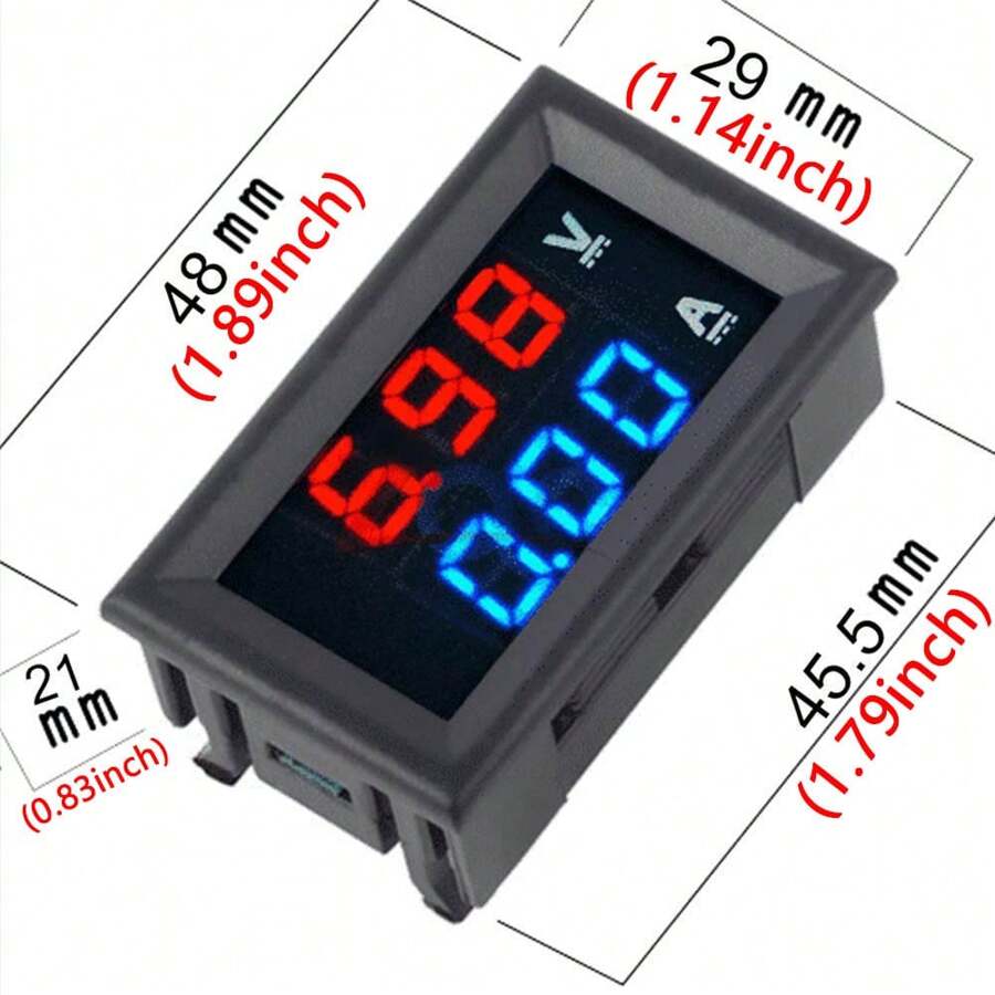 0.28" LED Voltage Meter Ammeter Meter, Red Blue Digital Multimeter ...