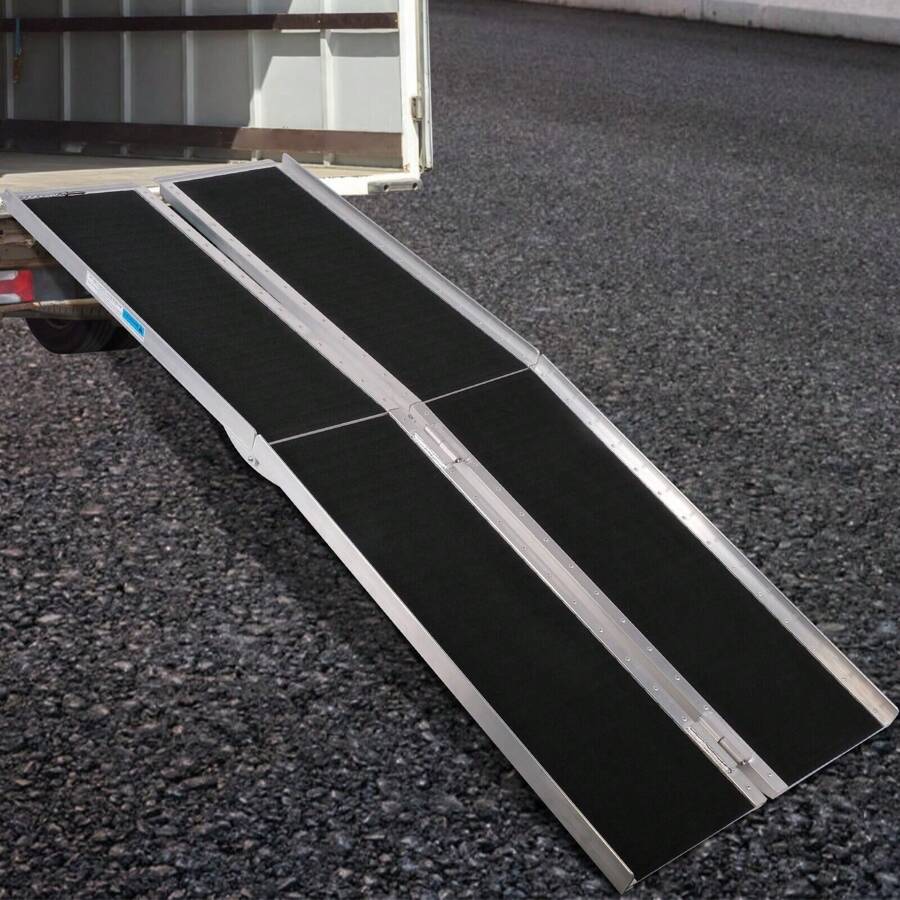 DC DICLASSE 7ft Wheelchair Ramp Foldable Aluminum Anti-Slip Handicap ...