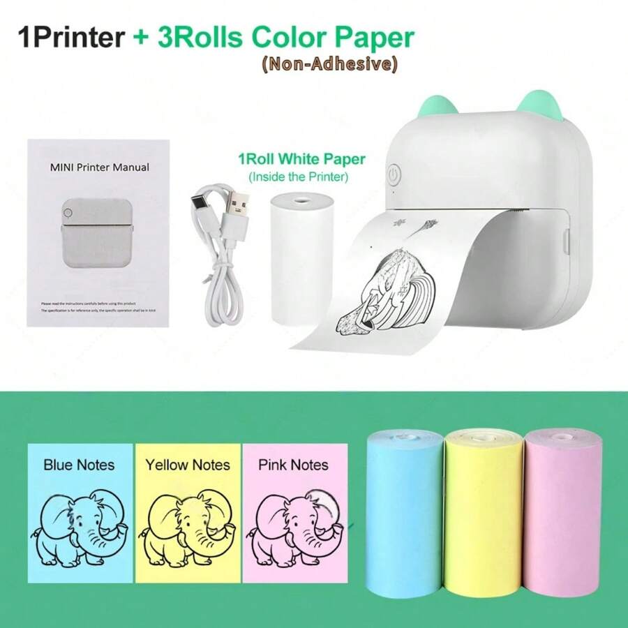 Mini Sticker Printer Doodle Dash Portable Thermal Printer Inkless ...