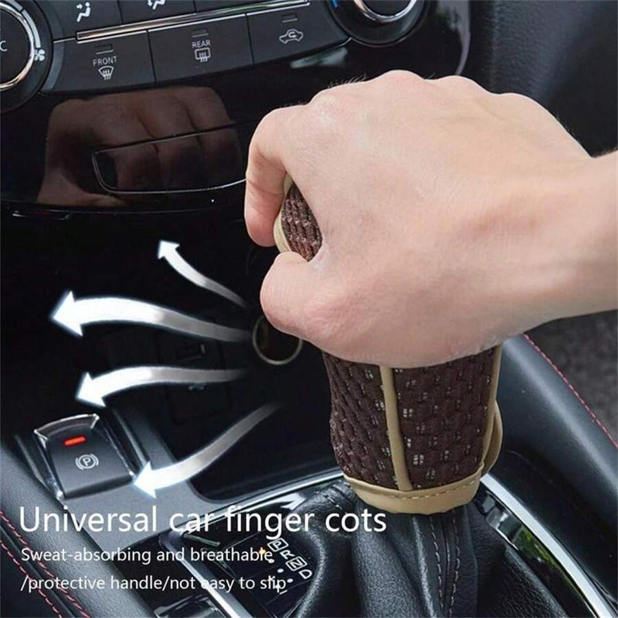 Universal Car Gear Shift Cover Leather Shift Lever Cover Gearbox ...