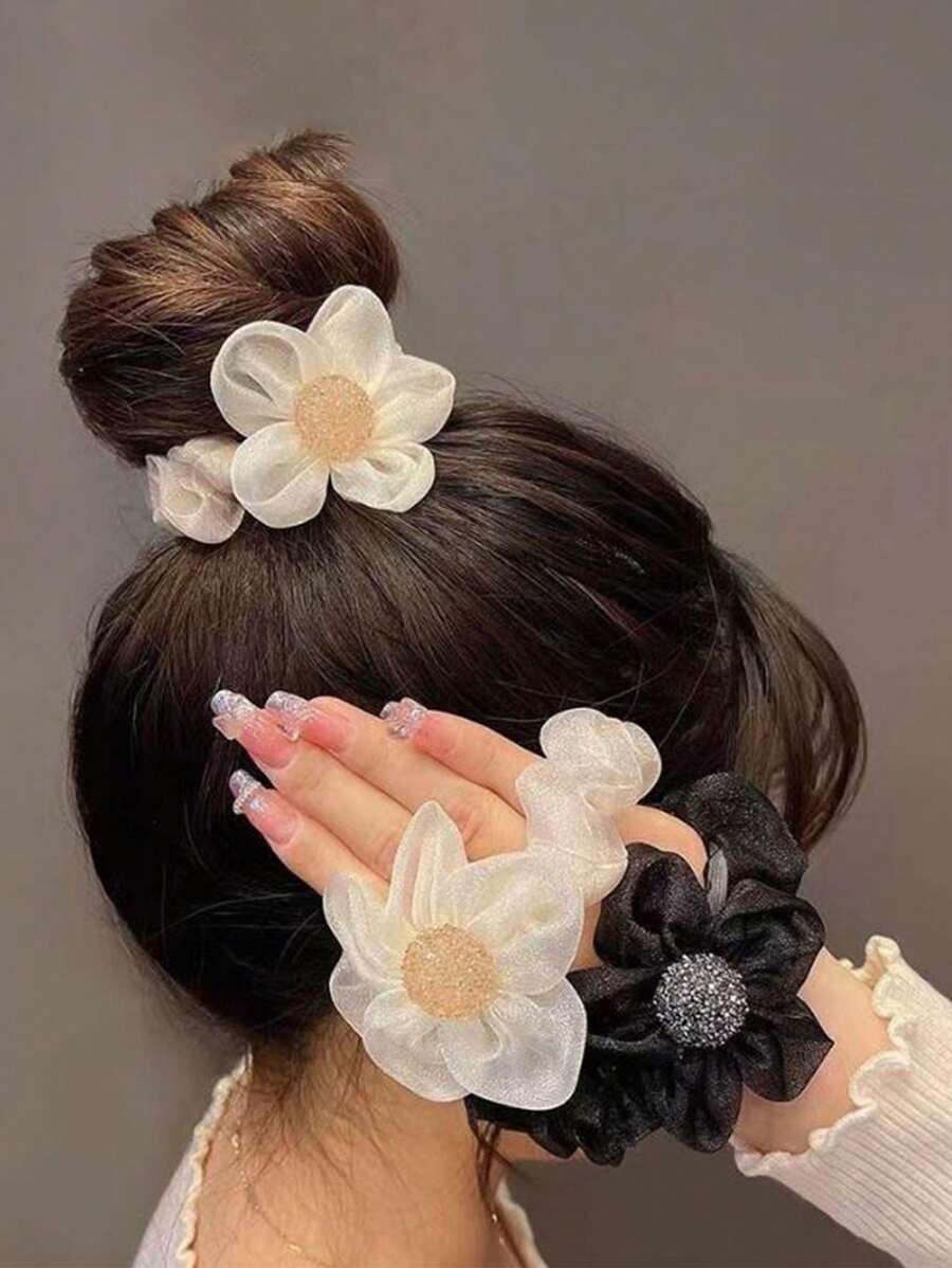 Flower Head Rope Feminine Elegant Euro Root Yarn Large Intestine Loop ...