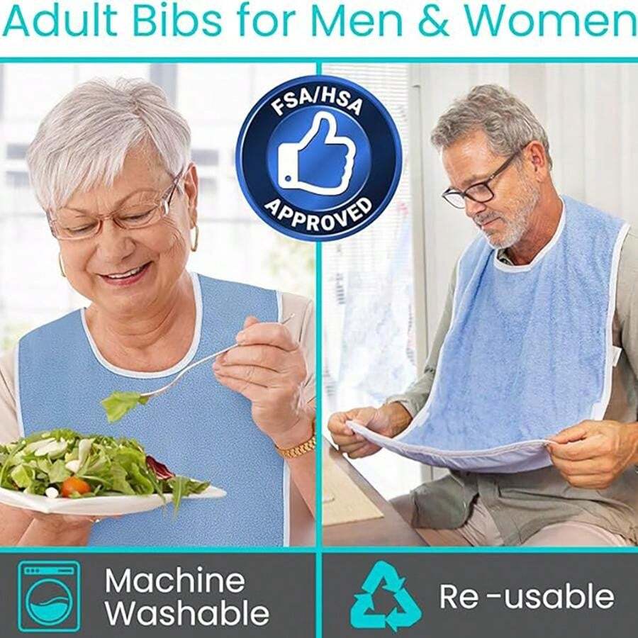 1pc Elderly Adult Bib, Saliva Bib, Adult Bib, Waterproof And Stain ...