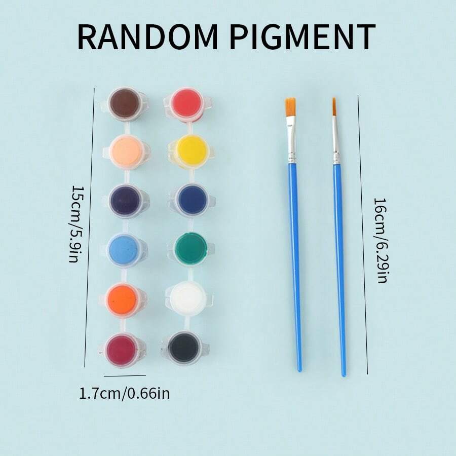 12 Colors Paints + 2 Brushes School Supplies School Kids,Things For ...