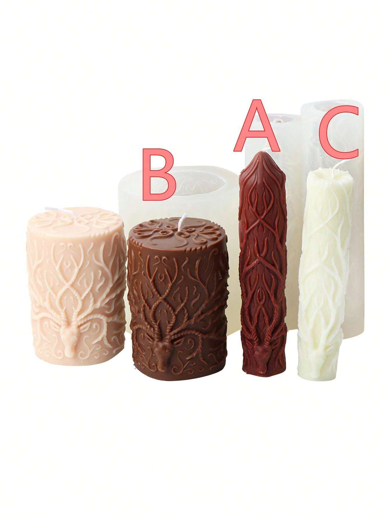 Molde de velas de silicona de cabeza de ciervo de bosque de totem ...