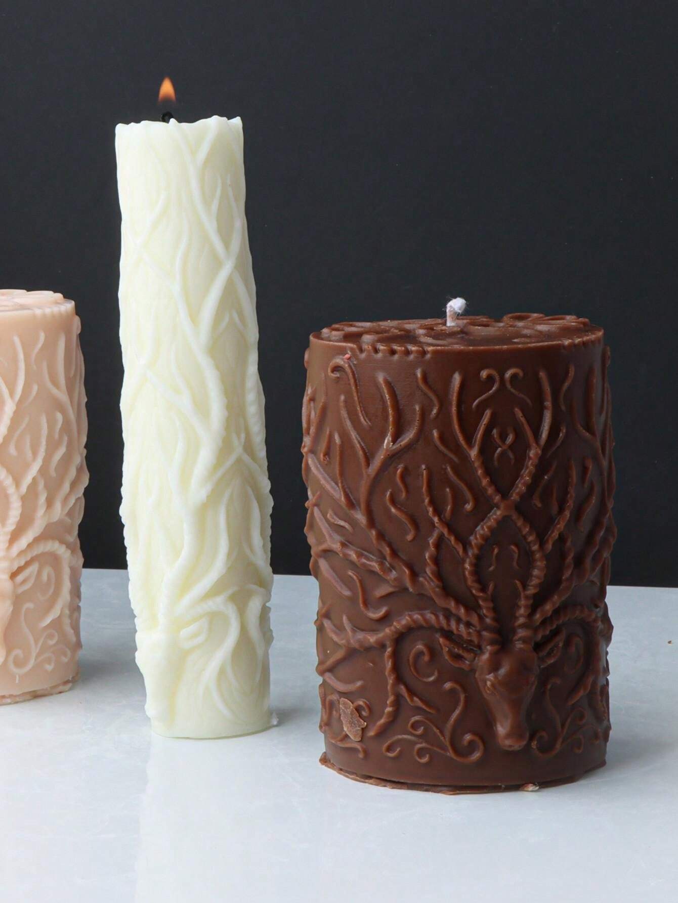 Molde de velas de silicona de cabeza de ciervo de bosque de totem ...