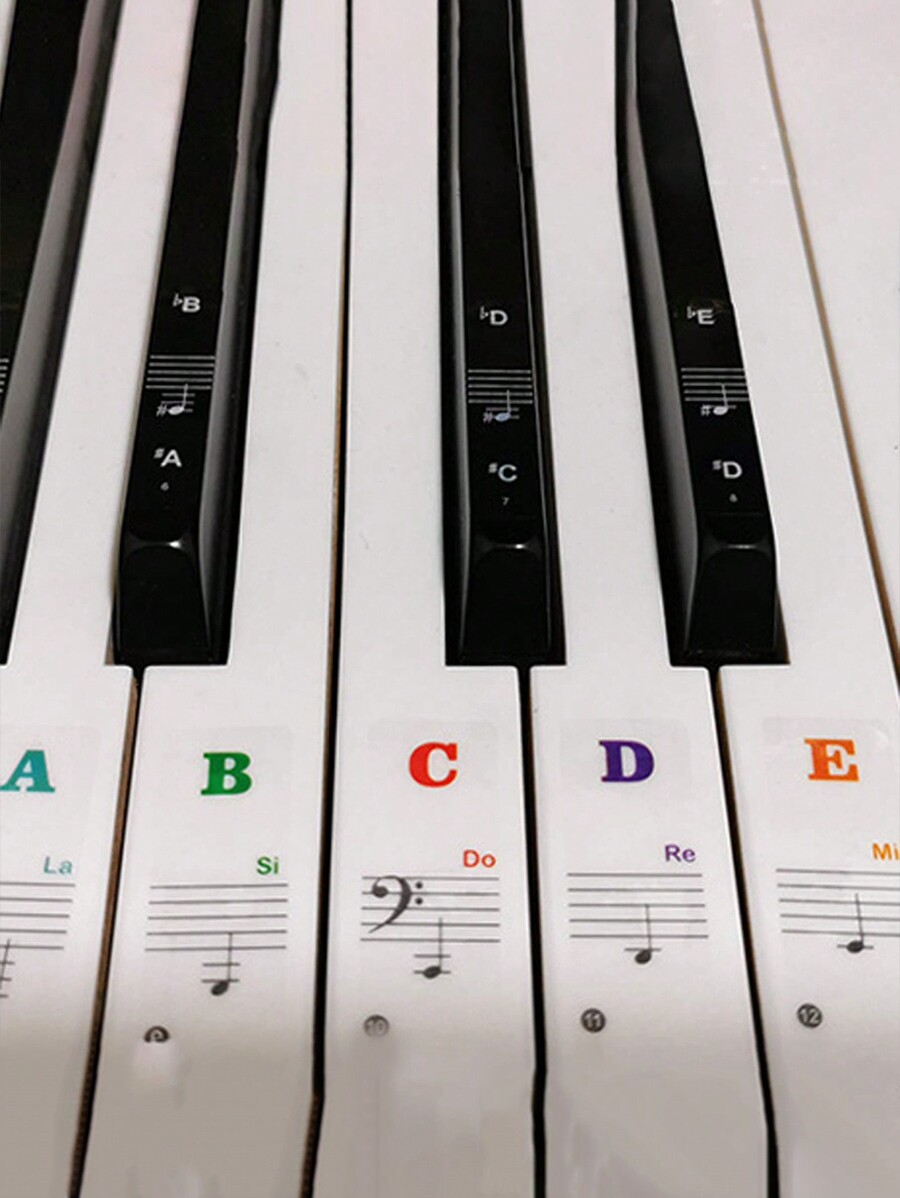 54 Keys Piano Sticker, 1pc Piano Notebook Guide For Beginners, Colorful ...