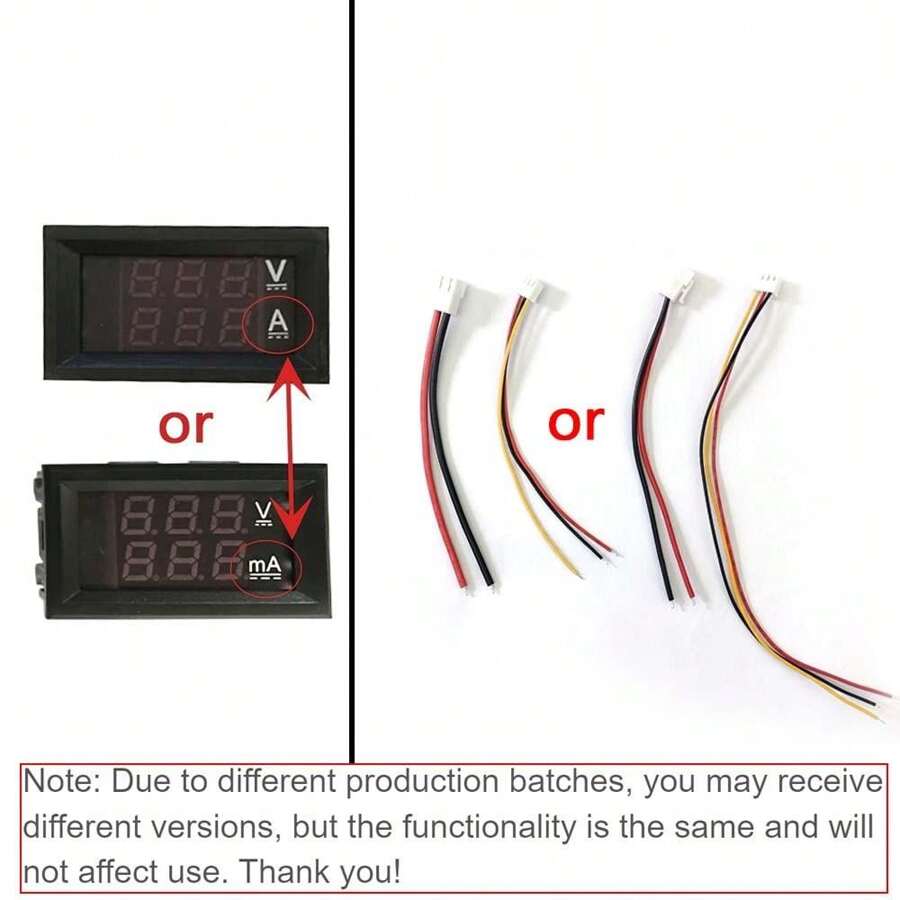 0.28" LED Voltage Meter Ammeter Meter, Red Blue Digital Multimeter ...