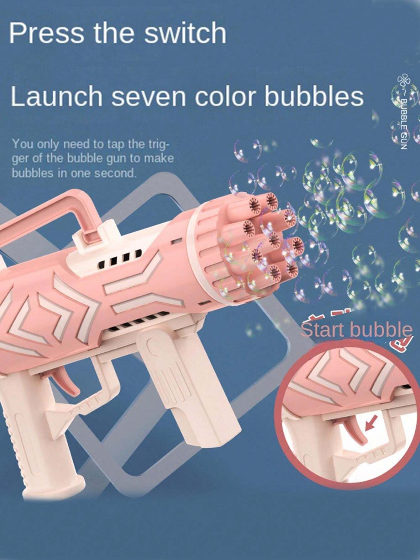 Children Outdoor Bubble Gun Toy, Portable Gatling Bubble Blower With ...