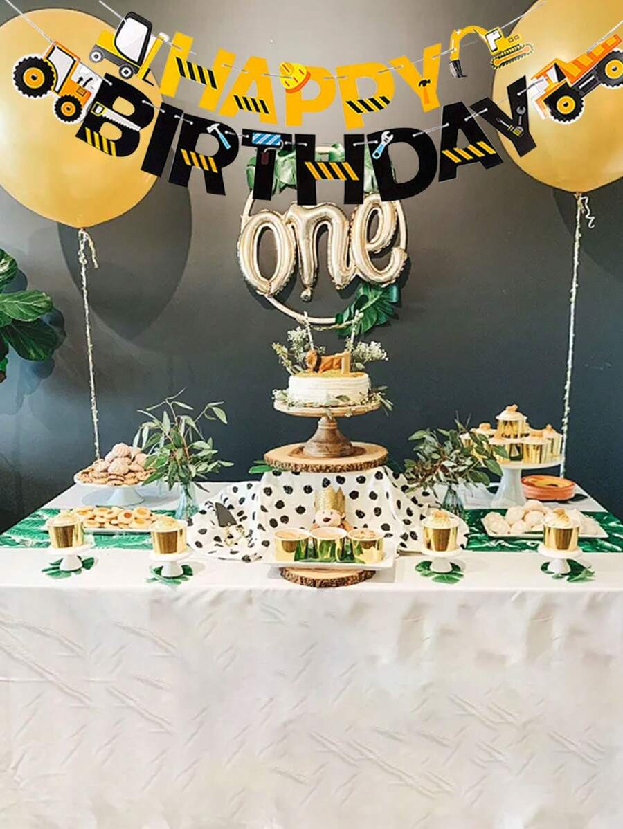 17 PCS Construction Theme Party Decorations Banners, Construction Party ...