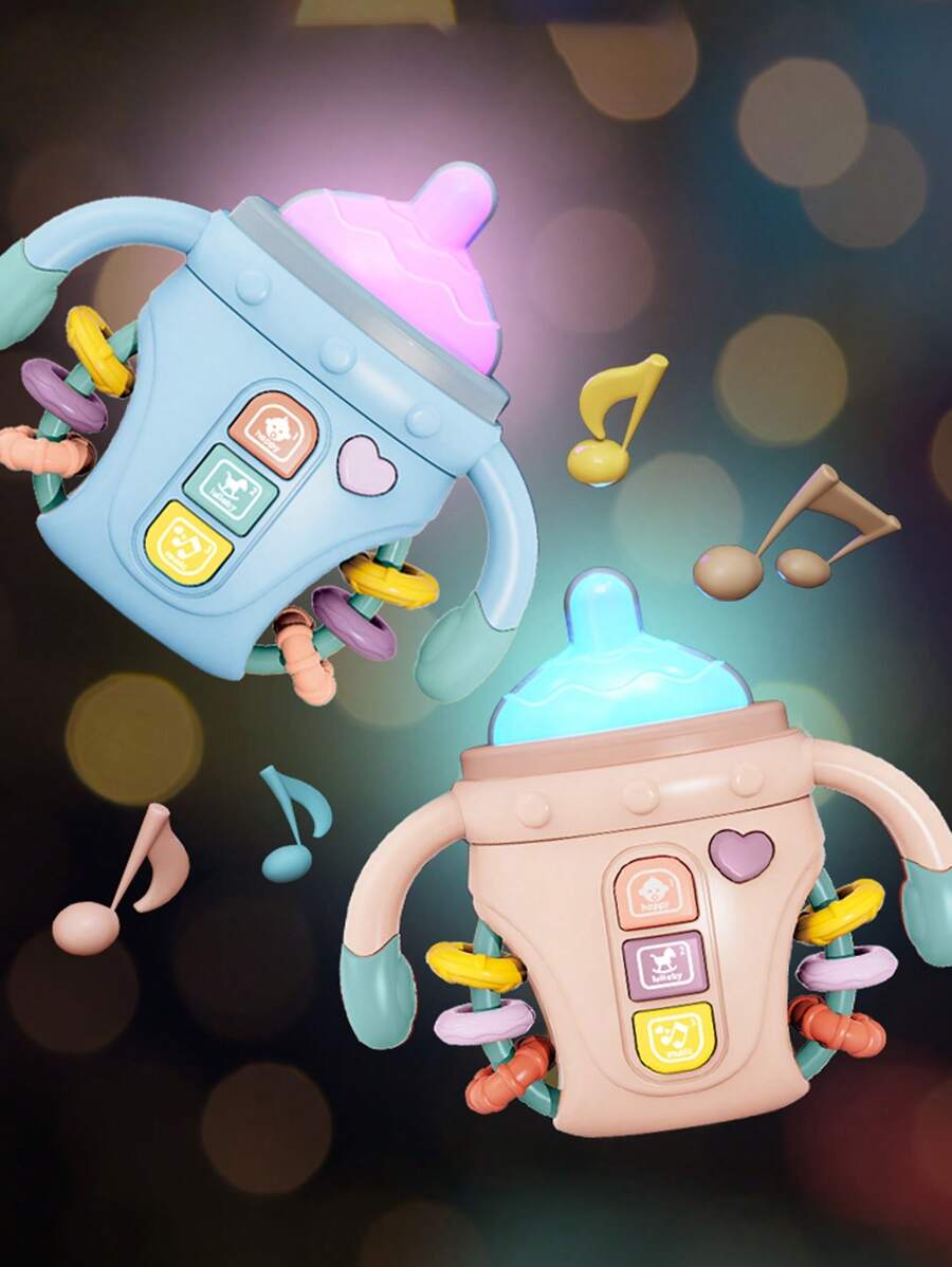 1pc Baby Milk Bottle Rattle, Teethers & Color Perception Training Toy ...