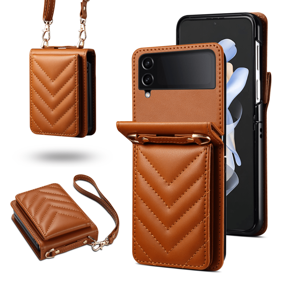 Leather Crossbody Phone Case Set With Phone Lanyard And Diamond Grid ...