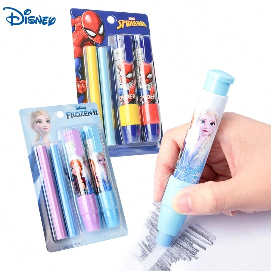 Disney 2pcs/Set Disney Children Press The Eraser Spider Man Frozen Anna ...