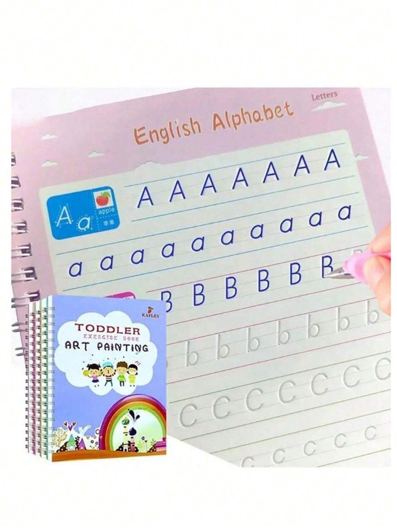 1pc English Calligraphy Copybook For Children With Reusable Groove ...