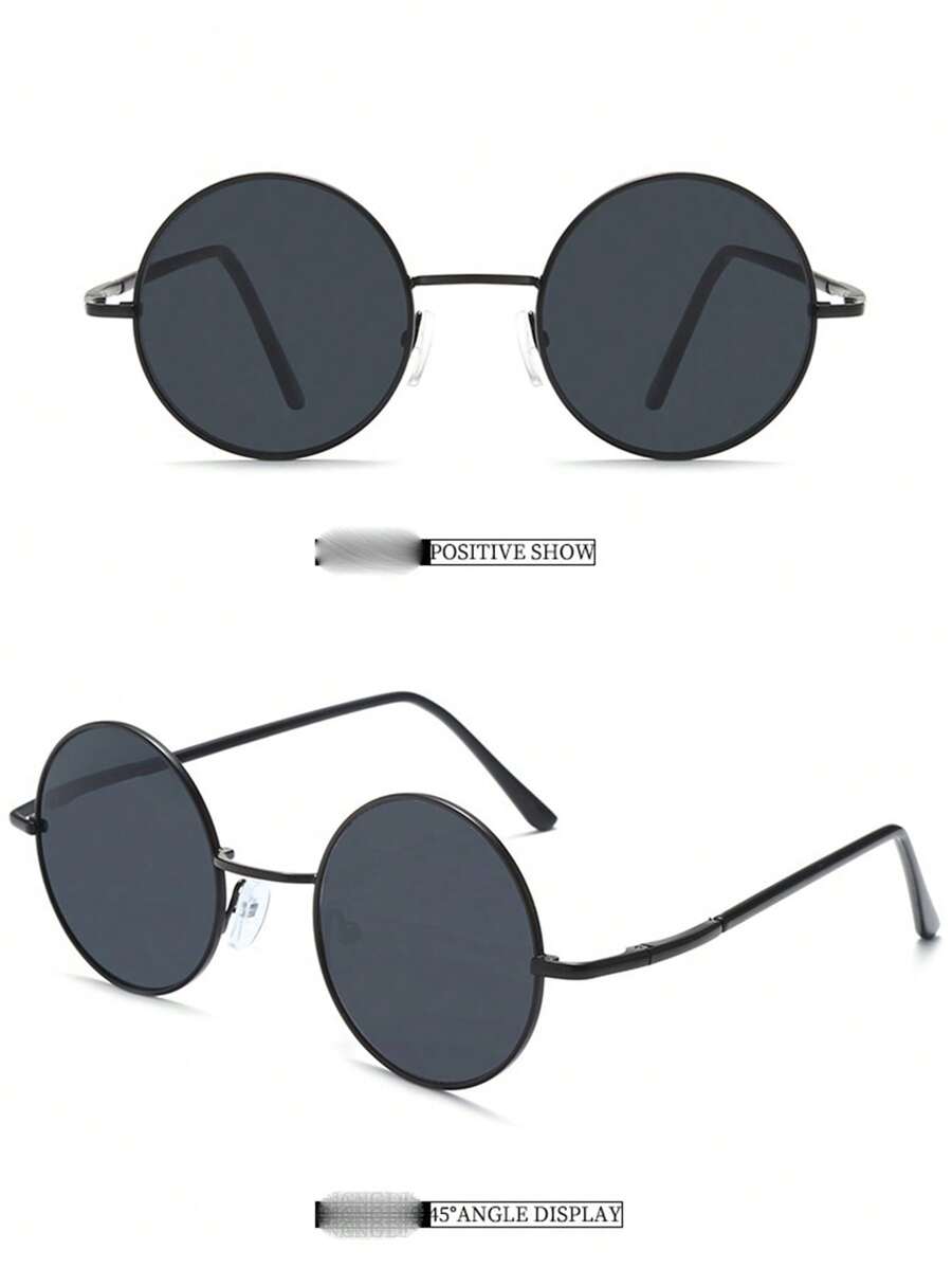 1pc Vintage Small Round Sunglasses With Retro Fashionable Frog-Shape ...