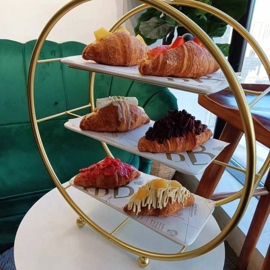 1 Piece, Wedding Dessert Table Decoration, Gold Detachable Round Three ...