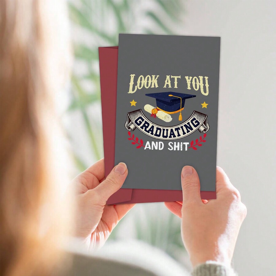 1pc Funny Graduation Card, 2024 Graduation Card For College & High ...