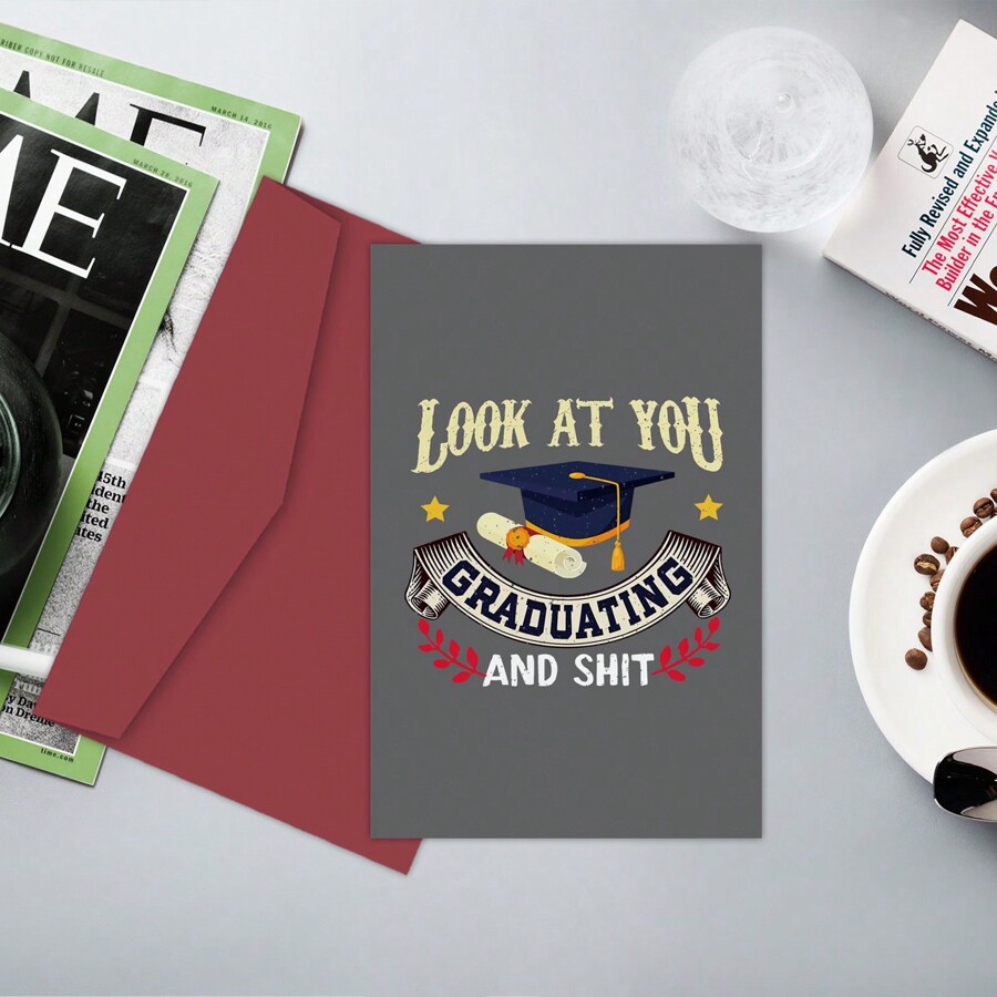 1pc Funny Graduation Card, 2024 Graduation Card For College & High ...