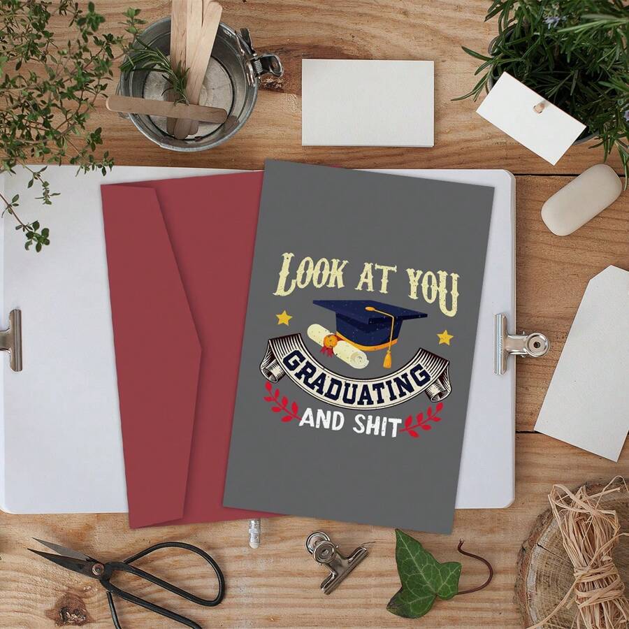 1pc Funny Graduation Card, 2024 Graduation Card For College & High ...