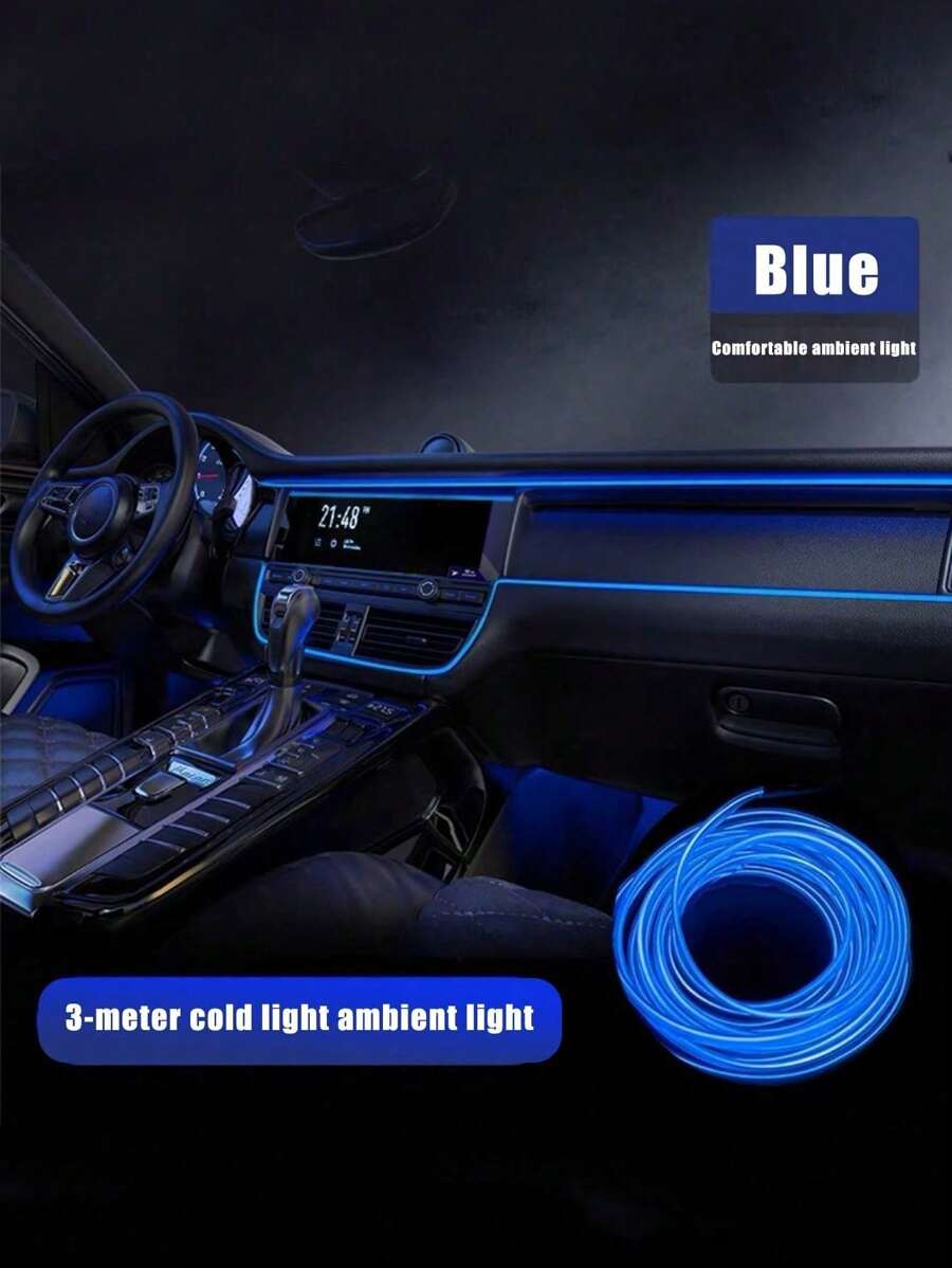 3m USB LED Strip Light For Car Interior Decoration With Atmosphere Cold ...