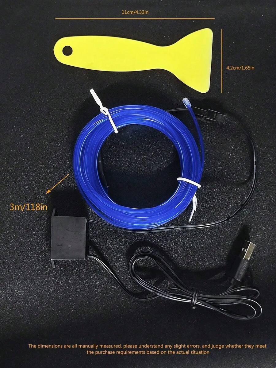 3m USB LED Strip Light For Car Interior Decoration With Atmosphere Cold ...