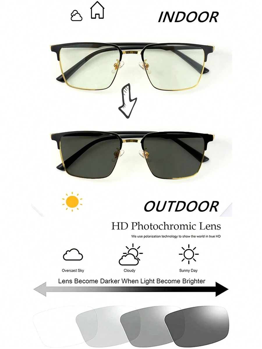 1 Piece Of Metal Stainless Steel Material Color-Changing Glasses That ...