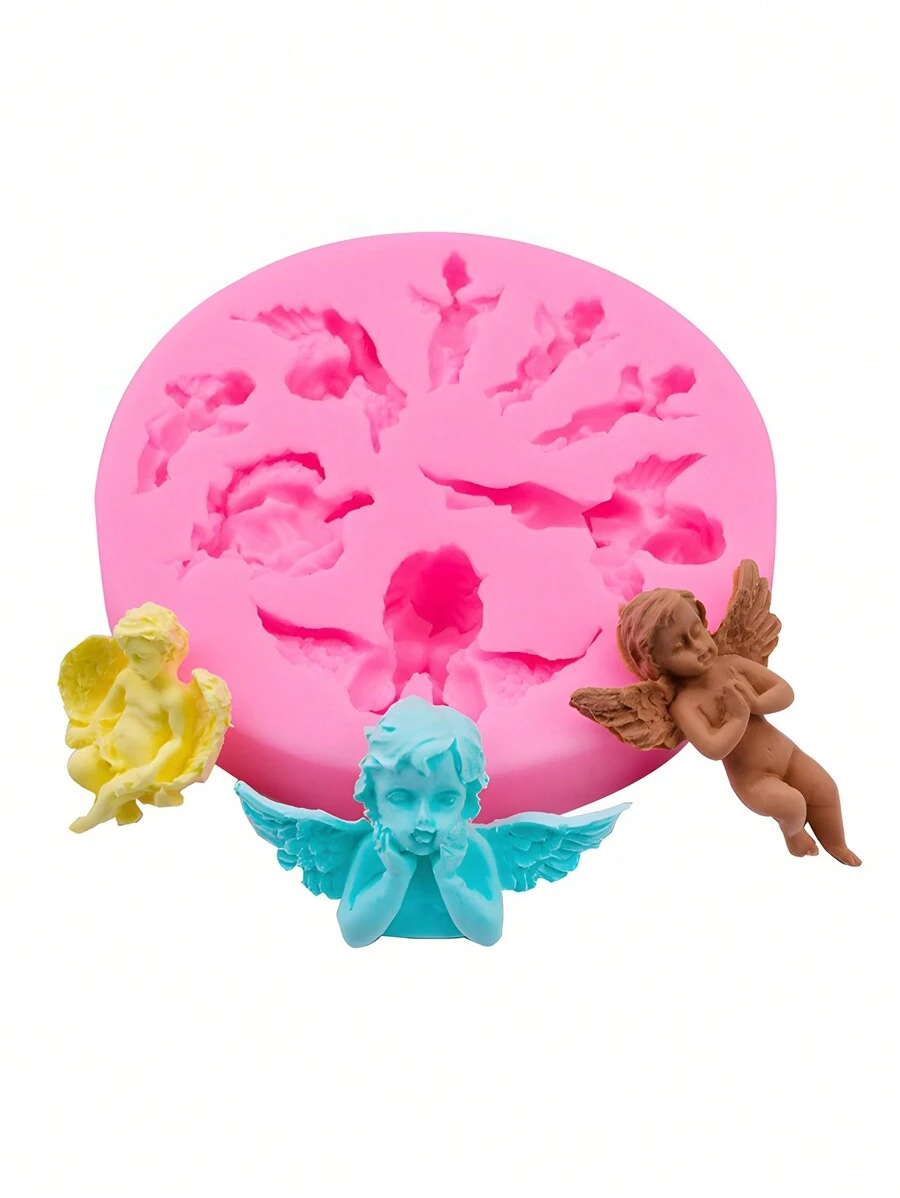 3D Angel Shaped Gypsum Candle Mold, DIY Angel With Wings Cake ...