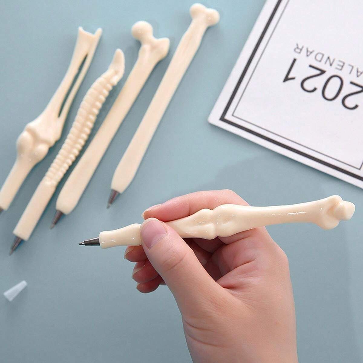 Creative Bone Shaped Ballpoint Pen, Personality Blue Ink Pen, Novelty ...
