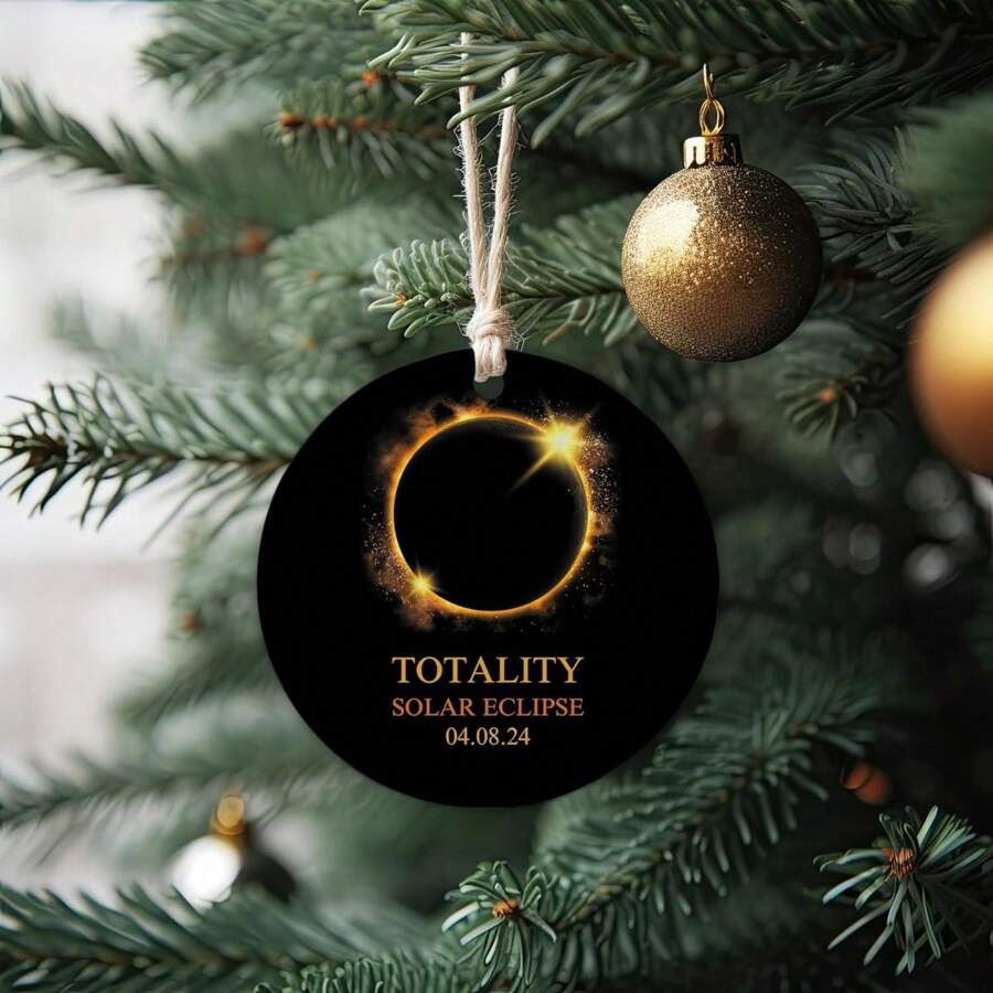 Solar Eclipse Ornament 2024, 2024 Total Solar Eclipse Ornament, Solar ...