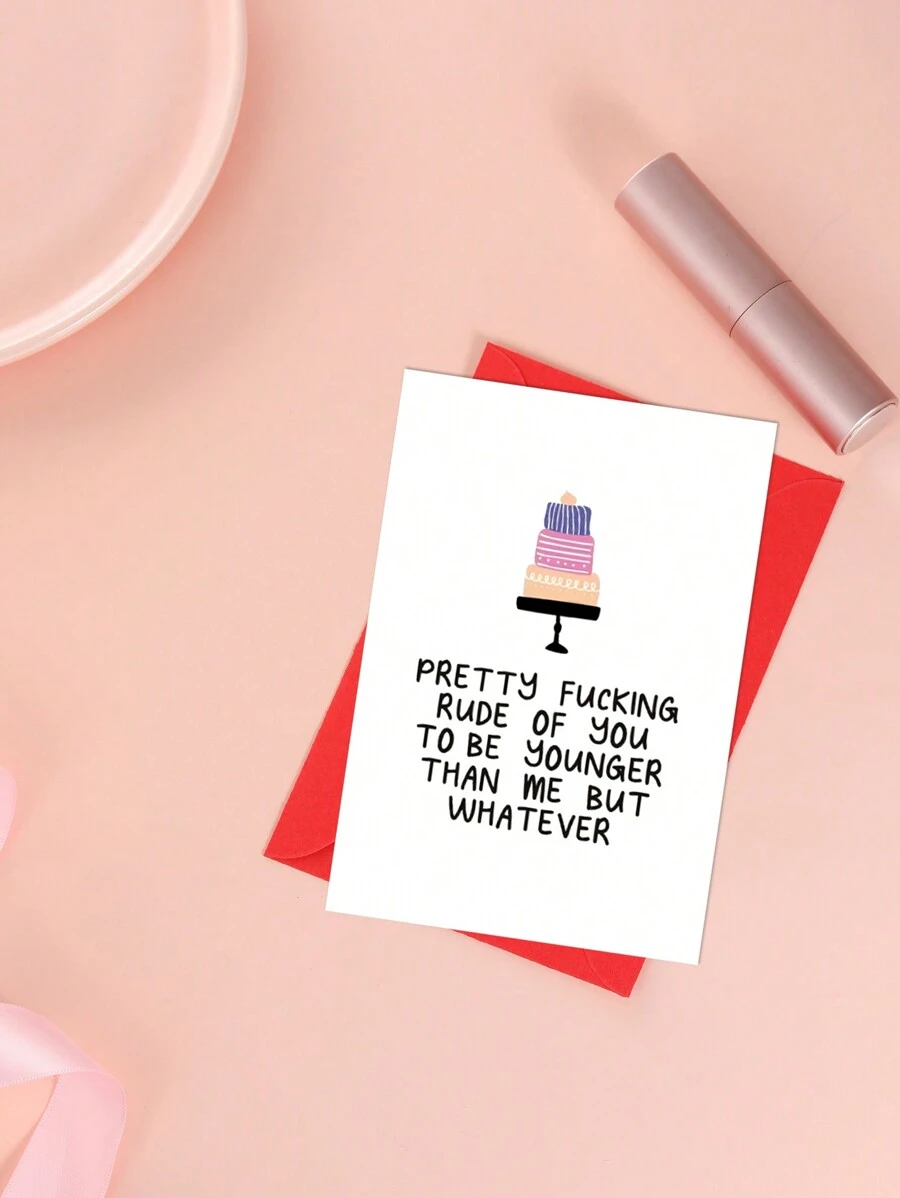 Cake Greeting Card, A Funny Birthday Card For Friends, Hoping You Will ...