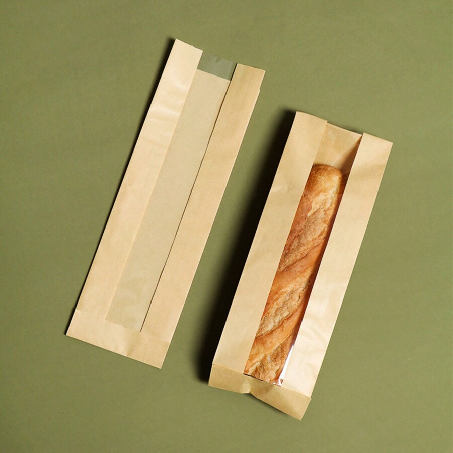 20pcs Windowed Bread Bags For Long French Bread Loaves, Greaseproof ...