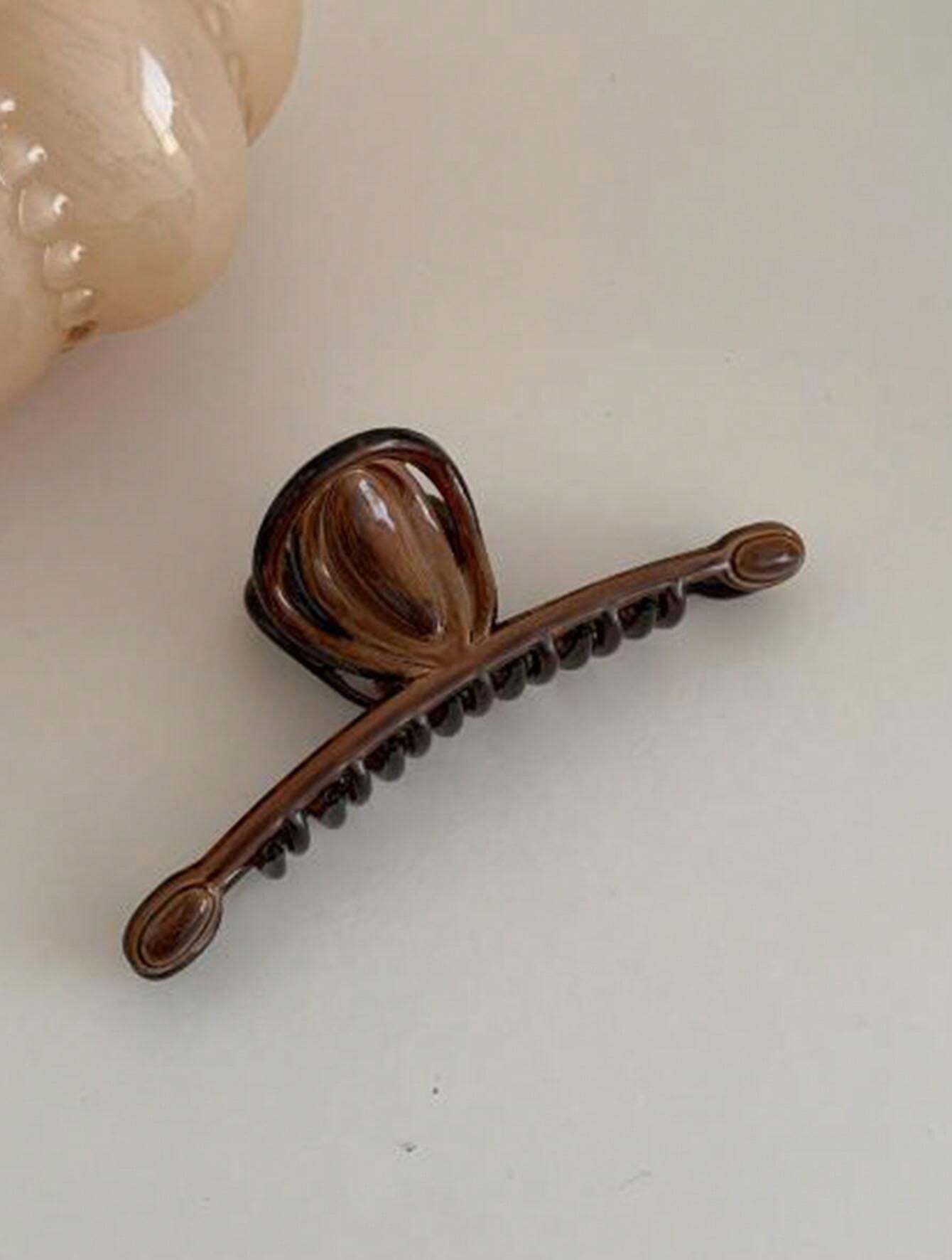 1 pieza Pinza de pelo marrón caramelo vintage, adecuada para uso diario ...