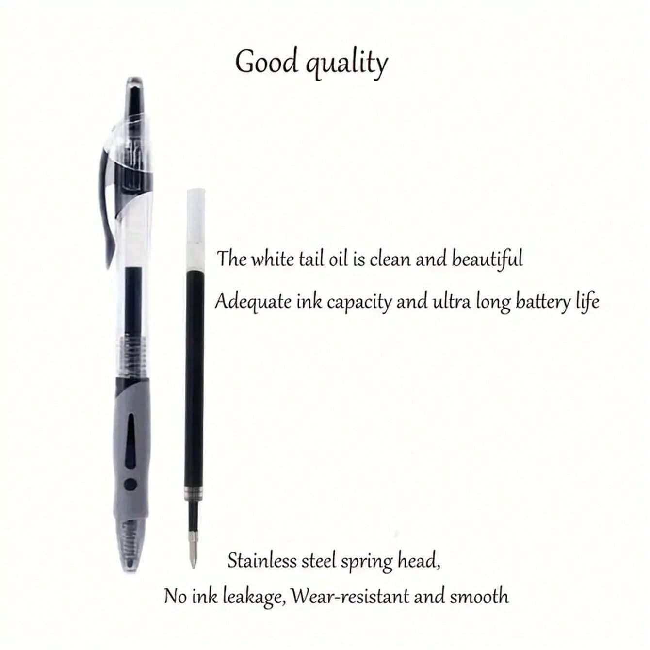 10pcs New Retractable Gel Ink Rollerball Pens, Click Ball Pens, Tri ...