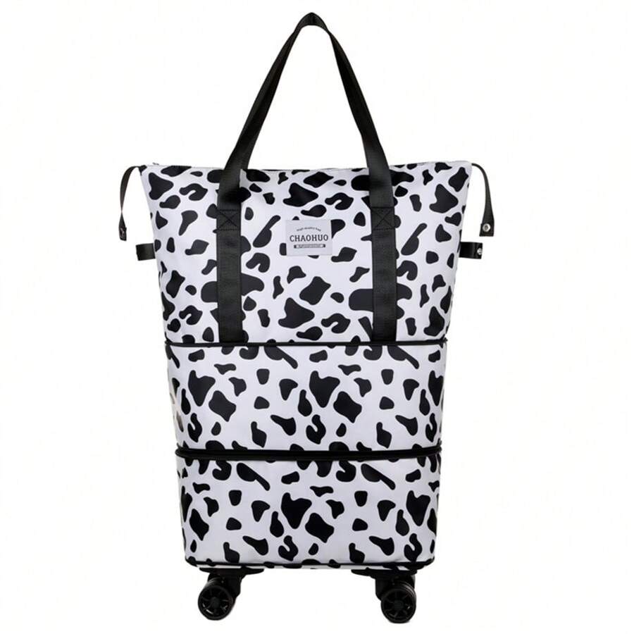 Transformable Cow Pattern Travel Bag With Wheels - Waterproof ...