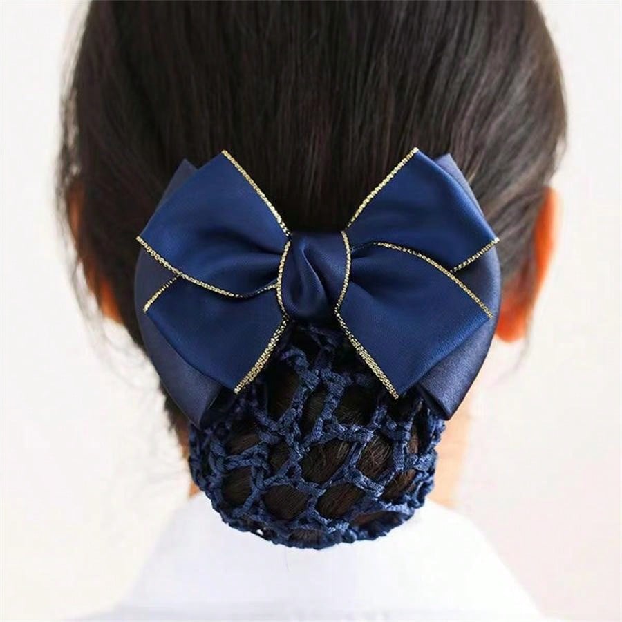 1pc Simple Adult Hair Accessory Hairnet With Bowknot Suitable For ...