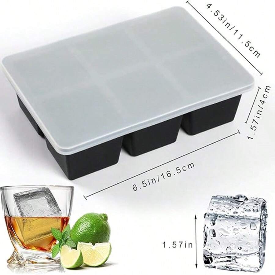 1 Pack/2 Pack Ice Cube Trays Silicone, Large Square Ice Cube Molds With ...