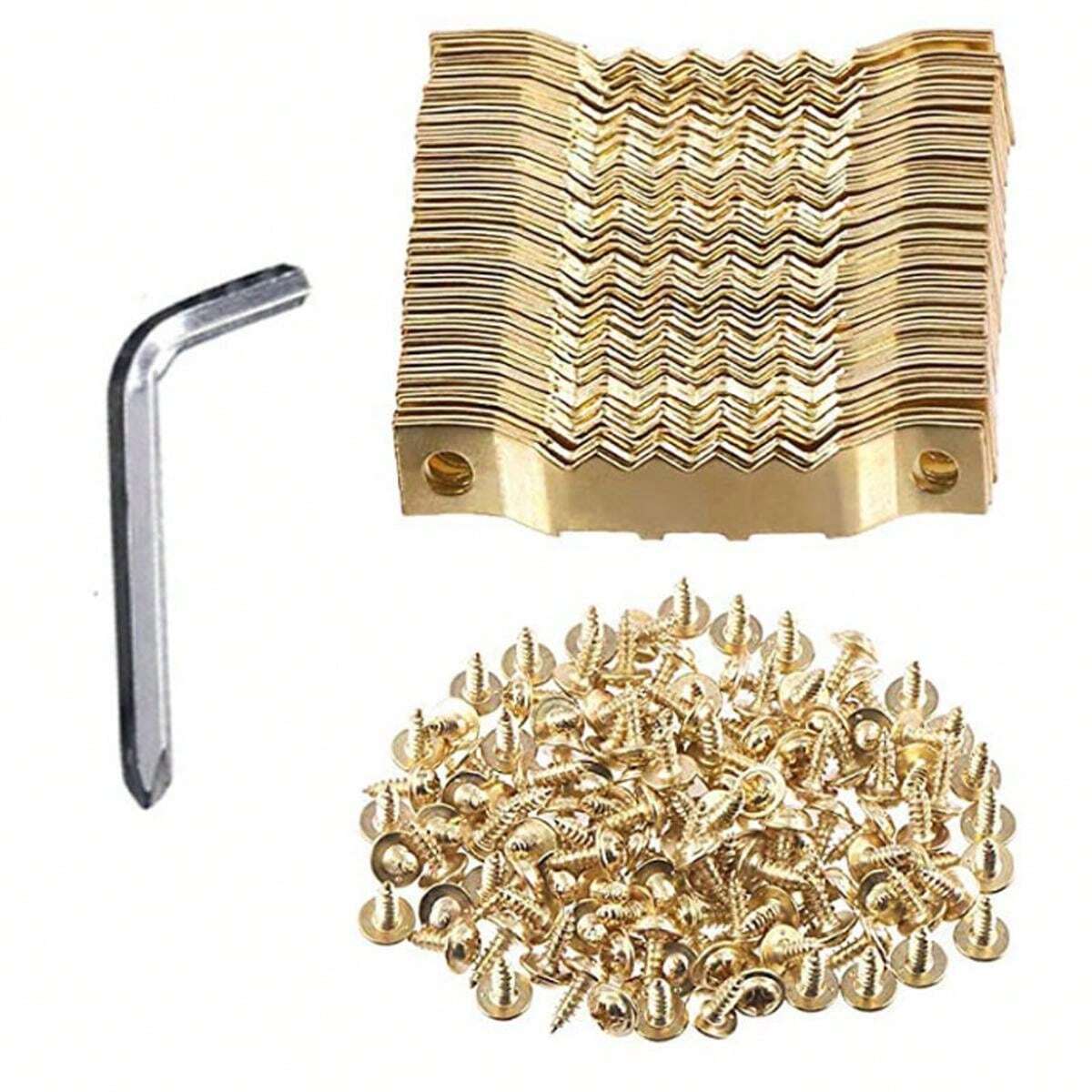 50 Sets Black Double-Sided Serrated Hanging Flat Head Screw Combination ...